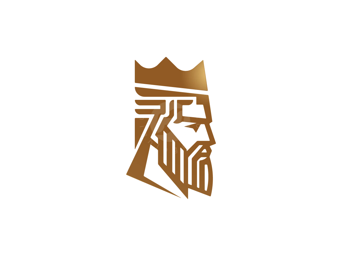 Minimalist Golden King Logo. - HighLogo