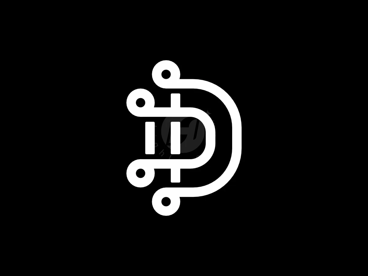 Letter Dd Initial D Double Tech Monogram Logo - HighLogo