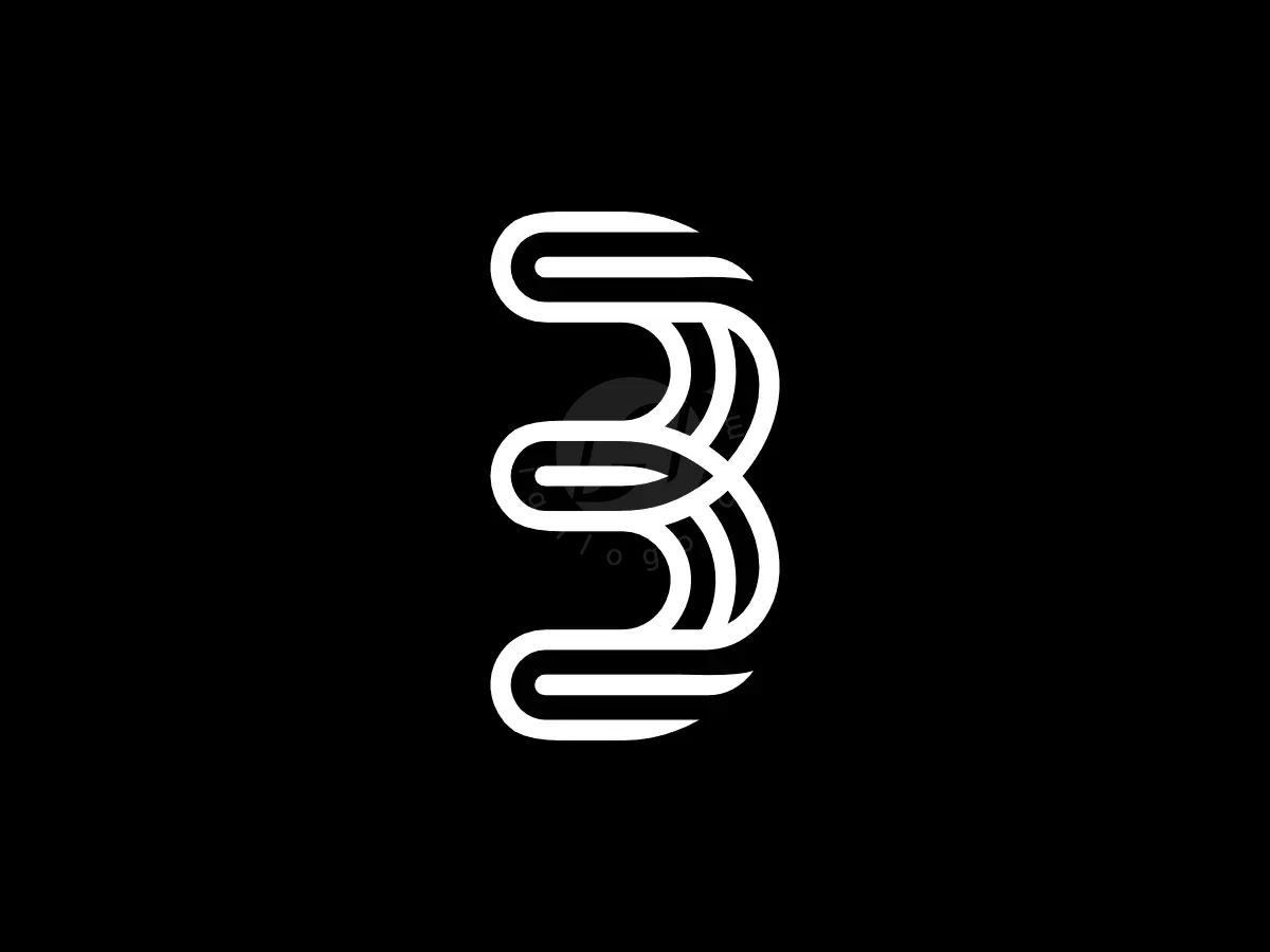 Letter B3 Number 3B Bullet Monogram Logo - HighLogo