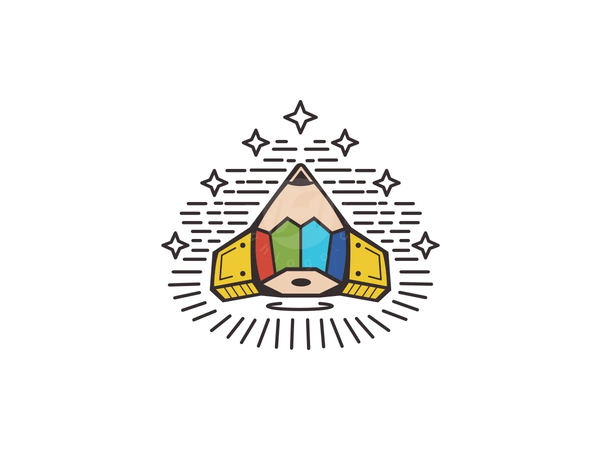 Space Rocket Pencil Logo - HighLogo