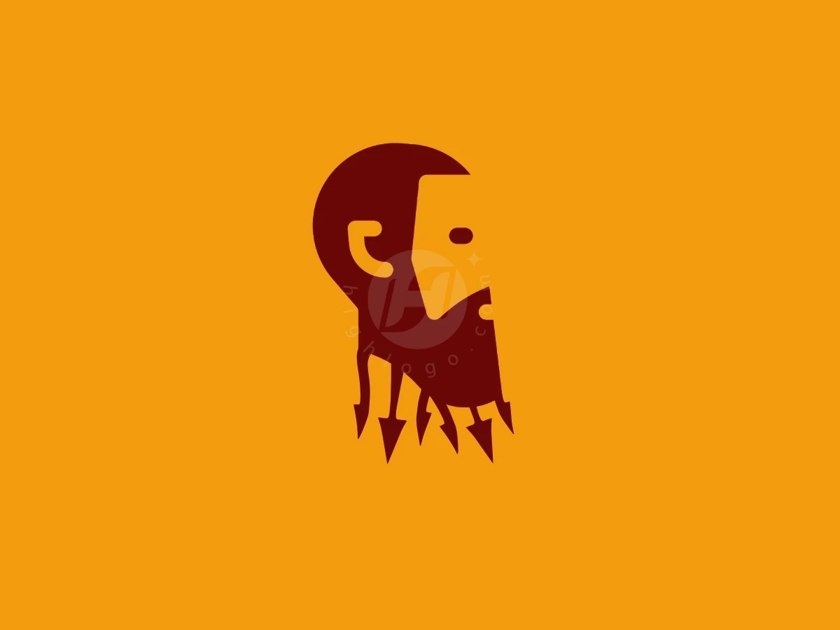 Ancient Man With Arrows Beard Logo - HighLogo